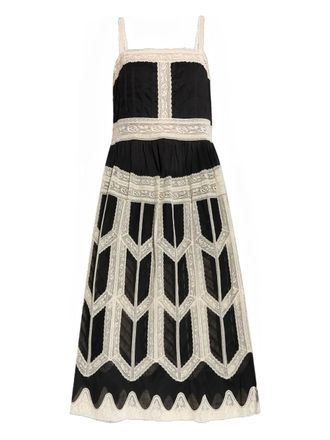 Zimmermann Kleid mit Spitzeneinsatz - Schwarz