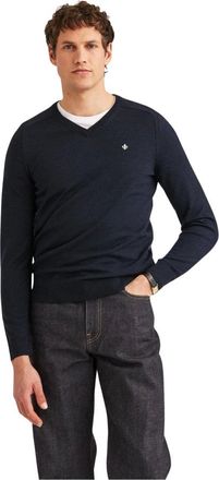 Morris Homme, Pulls, Bleu, Taille: L Merino V-Neck