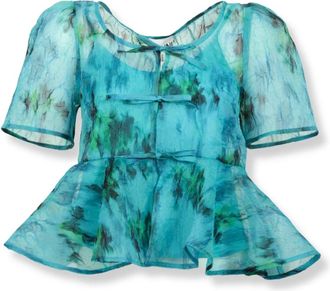 Ganni Femme, Blouses et Chemises, Bleu, Taille: 38 FR Blouse P&eacute;plum