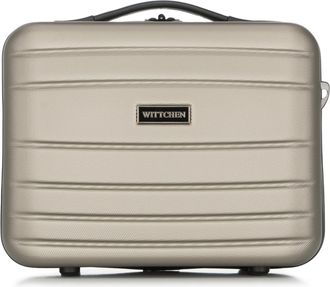 Wittchen Globe Line Kosmetikkoffer Reisekoffer Handgepäck Kabinenkoffer Hartschale aus ABS Zahlenschloss | 25 x 33 x 16,5 cm | Champagner Lufthansa/Eurowings/R