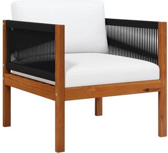 vidaXL Chaise de Jardin avec Coussin Chaises de Terrasse Sièges de Jardin Fauteuils de Patio Fauteuils dExtérieur Bois dAcacia Solide