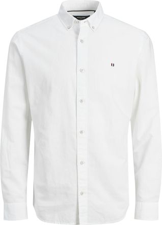 Jack & Jones Herren Jprblusummer Shield Shirt L/S Langarmhemd 12250007,White/Fit:Slim Fit,XS