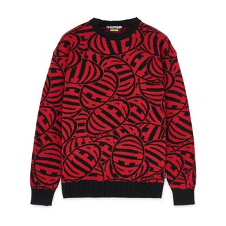 Iuter Pullover mit Rundhalsausschnitt - - Knitwear - Herren - Rot - XL