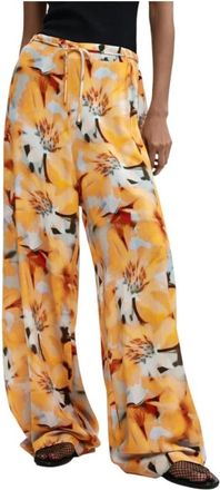 Desigual Femme, Pantalons, Jaune, Taille: 38 FR Wide Pantalons