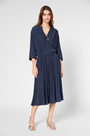 Gerard Darel Jupe pliss&eacute;e en satin - VANIA - Marine