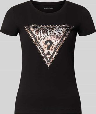 Guess Slim Fit T-Shirt aus elastischem Baumwoll-Mix Modell SAVANNA