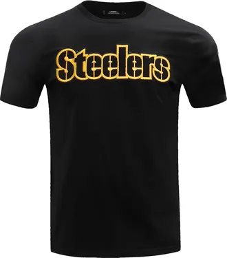 Pro Standard Mens NFL Pittsburgh Steelers Classic Chenille Kurzarm T-Shirt Schwarz 2XL