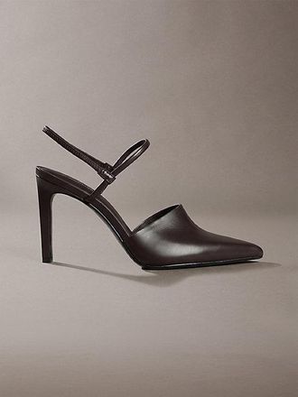 Calvin Klein Escarpins &agrave; talon aiguille en cuir avec bride arri&egrave;re