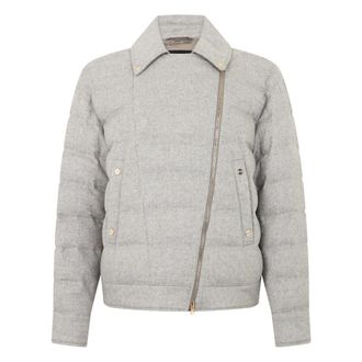 Herno Gesteppte Jacke mit asymmetrischem Rei&szlig;verschluss - - Jackets - Damen - Grau - L