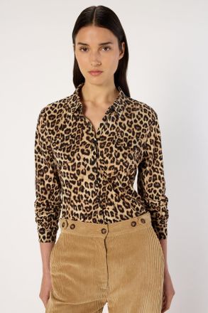 Gerard Darel Chemise l&eacute;opard en jersey - HELOISE - Camel