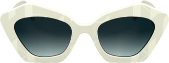 Karl Lagerfeld Womens Sunglasses KL6199S - White with Gradient Blue Lens