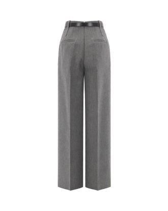 Elisabetta Franchi High-Waisted Wool Trousers - Gray