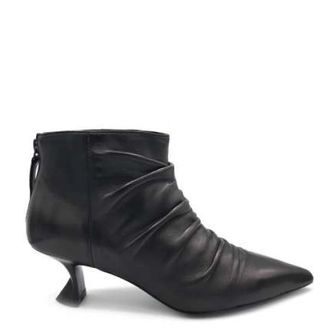 Jeannot Schwarze Leder-Stiefeletten mit Rei&szlig;verschluss - - Shoes - Damen - Schwarzk - 40 EU