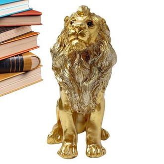 Generic D&eacute;corations de sculpture de lion, statue de lion debout,D&eacute;cor de sculpture de lion en r&eacute;sine debout | Statues de figurines danimaux de bureau, d&eacute;corat