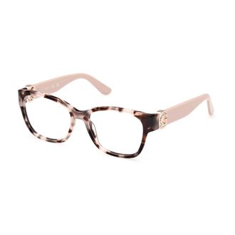 Guess Quadratische Brille mit Iconic Logo und Strass-Details - - Accessories - Damen - Rosa - 54 MM
