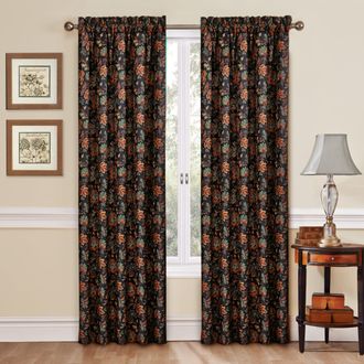 Waverly Navarra Onyx-Fensterpaneel, 100% Polyester-Jacquard, 132,1 x 213,4 cm