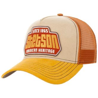Stetson Since 1865 Brickstone Trucker Cap Herren One Size - Regulierbare Baseballcap - M&uuml;tze mit Netzfutter - Fr&uuml;hjahr/Sommer beige-rost One Size