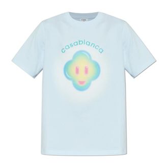 Casablanca Airbrush Smiley T-Shirt - - Tops - Herren - Blau - S