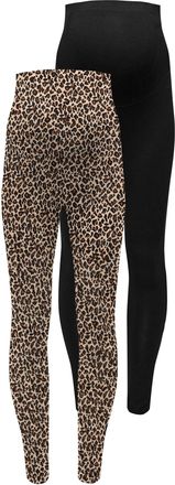 Only Damen Olmlovely Life New Leg 2Pck AOP JRS Noos, Black, XL (2er Pack)