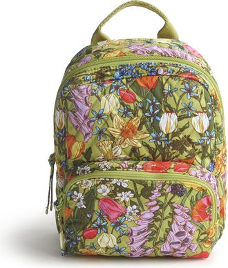 Vera Bradley Damen Premium Baumwolle Mini Banbury Rucksack B&uuml;chertasche, Wiesenstrau&szlig;, Einheitsgr&ouml;&szlig;e