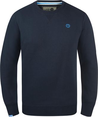 Solid SDBenn Herren Sweatshirt Pullover Sweater mit Rundhals-Ausschnitt Rippb&uuml;ndchen Label-Details Baumwollmischung Regular fit, Gr&ouml;&szlig;e:M, Farbe:Insignia Blu