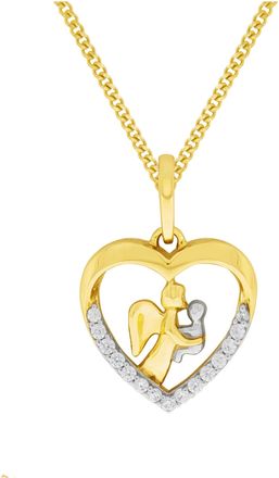 Fascination by Ellen K Halskette Gold 333 mit Zirkonia wei&szlig; und Engel-Motiv