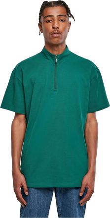 Urban Classics Herren Boxy Zip Pique Tee Green, S