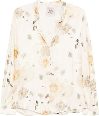 Semicouture Oberteil mit Blumenmuster - Nude