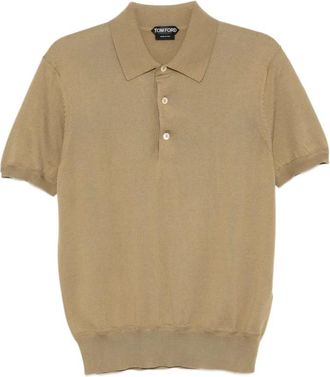 Tom Ford Homme, Tops, Vert, Taille: 2XL Polo en pur coton