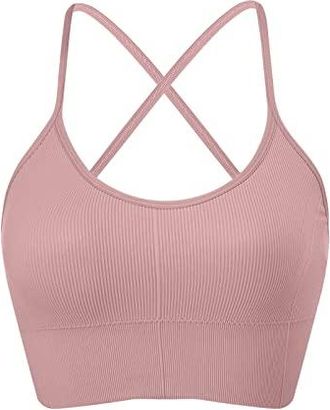 Generic Soutien-gorge 2026 pour femme - Bretelles fines et confortables - S&eacute;chage rapide et r&eacute;sistant aux chocs - Grand coussin de poitrine amovible pour yoga