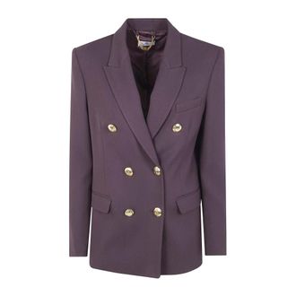 Elisabetta Franchi Gabardine Zweireihiger Blazer - - Jackets - Damen - Braun - M