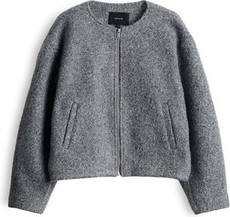 OPUS Kurzjacke Hurlisa aus Webware mit formstabiler Struktur O-Silhouette mit &uuml;berschnittener Schulter und volumin&ouml;sen &Auml;rmeln