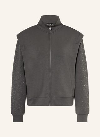 Emporio Armani ea7 Emporio Armani Sweatjacke Train Precious Mit Schmucksteinen grau