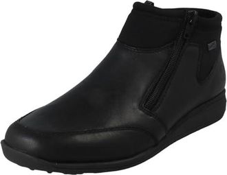 Rieker Bottines extra larges doubl&eacute;es en polaire avec double fermeture &eacute;clair pour femme 47270, Noir, 6 UK X-Wide