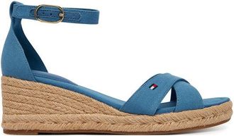 Tommy Hilfiger Espadrilles Hemp Crossover Strap Wedge Espadrilles FW0FW09332 Blau
