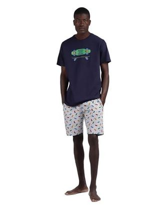 Admas Diver Never Stop Rolling Pyjama &agrave; manches courtes pour homme, bleu marine, M