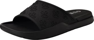 Guess Herren Magaria Schiebe-Sandalen, Black Logo Multi 001, 43 EU