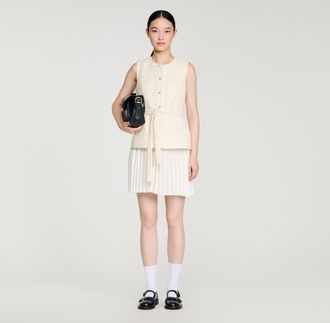 Sandro Kurzes Kleid im Materialmix