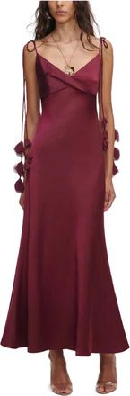 Self Portrait Femme, Robes, Violet, Taille: 36 FR Satin Flower Midi Dress