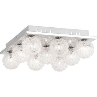 Globo Lighting Plafonnier lampe verre clair aluminium chrome argent 56620-9D enigma