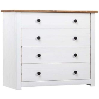 vidaXL Beistellschrank Wei&szlig; 80&times;40&times;73 cm Panama-Kiefer Vidaxl