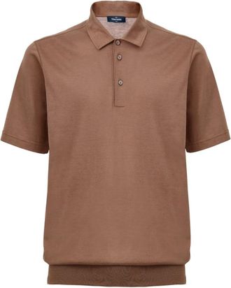 Gran Sasso Homme, Tops, Brun, Taille: L Polo en coton et soie