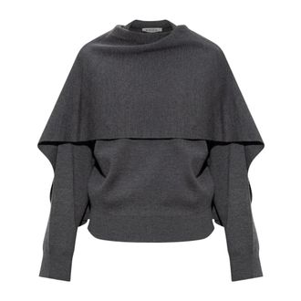 R&oacute;he Wollpullover mit Schalkragen - - Knitwear - Damen - Grau - S