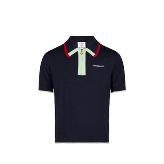 Casablanca Polo &agrave; col zipp&eacute; &agrave; logo brod&eacute;