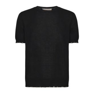 Amaranto Schwarze Baumwoll T-shirts und Polos - - Tops - Herren - Schwarzk - M