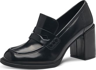 Marco Tozzi Damen Loafer mit Absatz Blockabsatz, Schwarz (BBrush), 37
