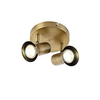 QAZQA karin - Spot plafond, plafonnier - 2 lumi&egrave;re - &Oslash; 160 mm - Bronze - Design, Moderne, R&eacute;tro - &eacute;clairage int&eacute;rieur - Salon I Chambre I Cuisine I Salle &agrave; 