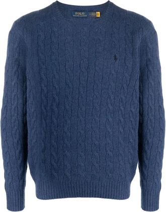 Polo Ralph Lauren Homme, Pulls, Bleu, Taille: S Pull Cable avec Logo Brod&eacute;