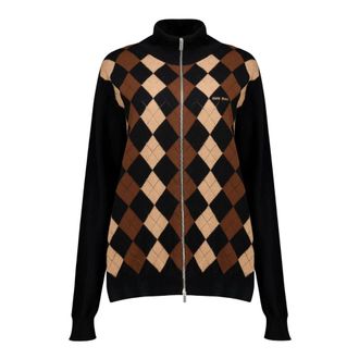 Miu Miu Checked Cashmere Cardigan - - Knitwear - Damen - Mehrfarbig - XS