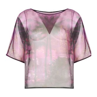 Patrizia Pepe Blouse boutonn&eacute;e transparente - Femme - Blouses et Chemises - Multicolore - Taille: 40 FR